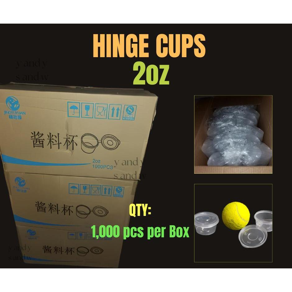 Hinge Cup Sauce Cup 2 oz, 3 oz. 4 oz, (1000 pieces WHOLESALE PRICE BOX ...