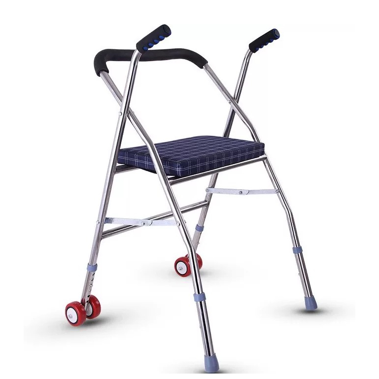 Elderly Stainless Steel Folding Torque Walker Crutches Four-corner ...