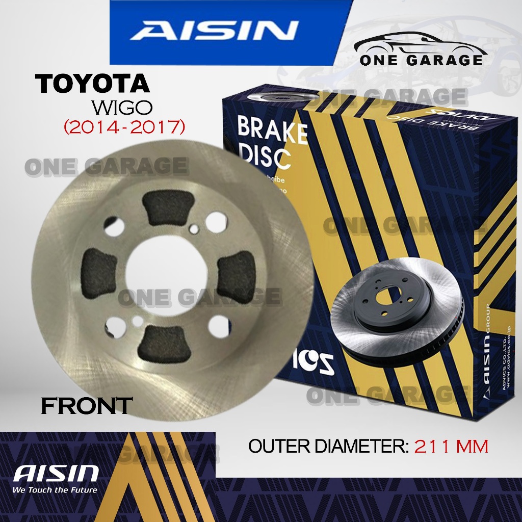 AISIN Brake Disc Rotor FRONT For TOYOTA WIGO (2014-2017) | Shopee ...