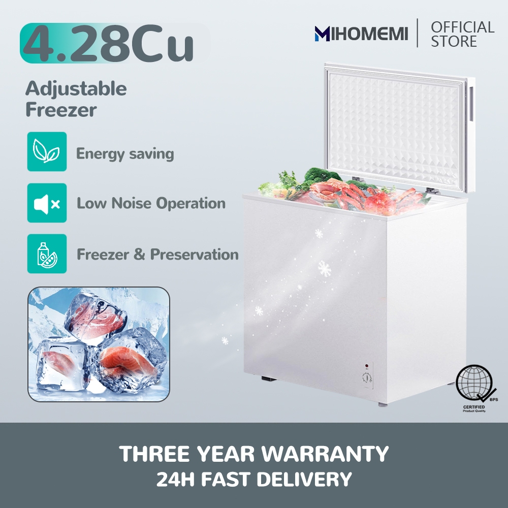 4.28 Cu Ft Large Capacity Energy-Efficient Chest Freezer with Manual ...