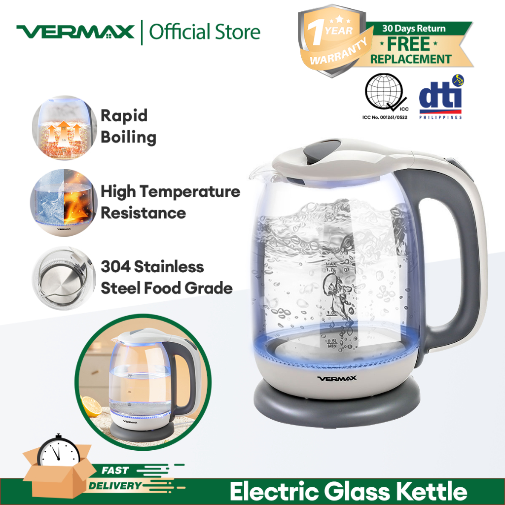 Vermax Electric Water Kettle 2000W High Power Fast Boiling Electric ...