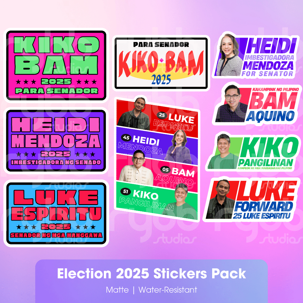 KIKO BAM ELECTION STICKERS PACK | HEIDI MENDOZA | LUKE ESPIRITU ...