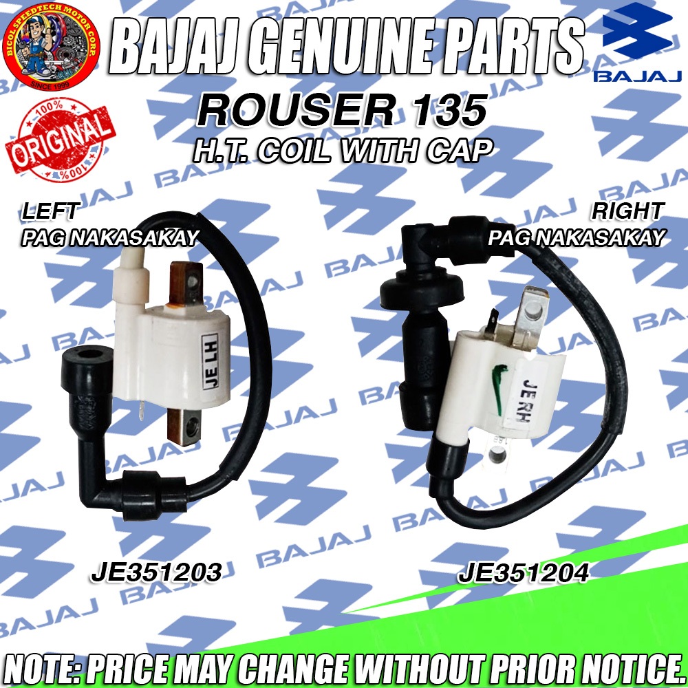 ROUSER 135 H.T COIL W/ CAP (KMC) (GENUINE: LEFT- JE351203 / RIGHT ...