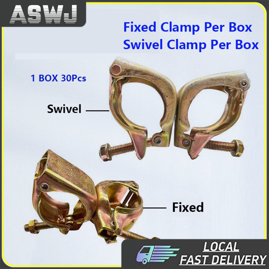 (PER BOX) 30pcs 1 1/2" SCAFFOLDING CLAMP Swivel Clamp / Fixed Clamp ...