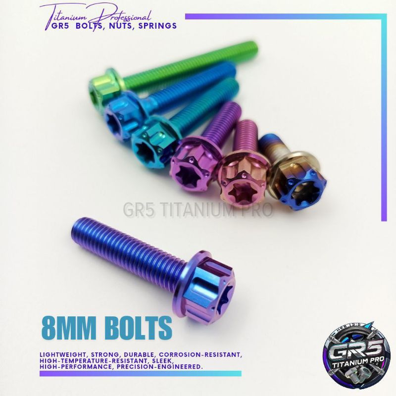 8MM BOLTS 8×15-8×60 gr5 titanium | Shopee Philippines