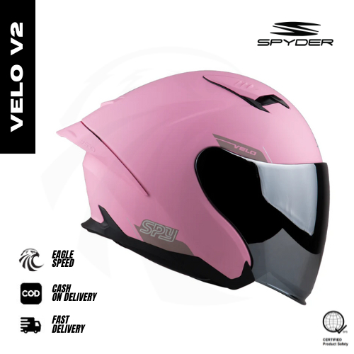 【EAGLE SPEED】SPYDER HALF FACE HELMET SPY VELO V2 MATT NUDE PINK DUAL ...