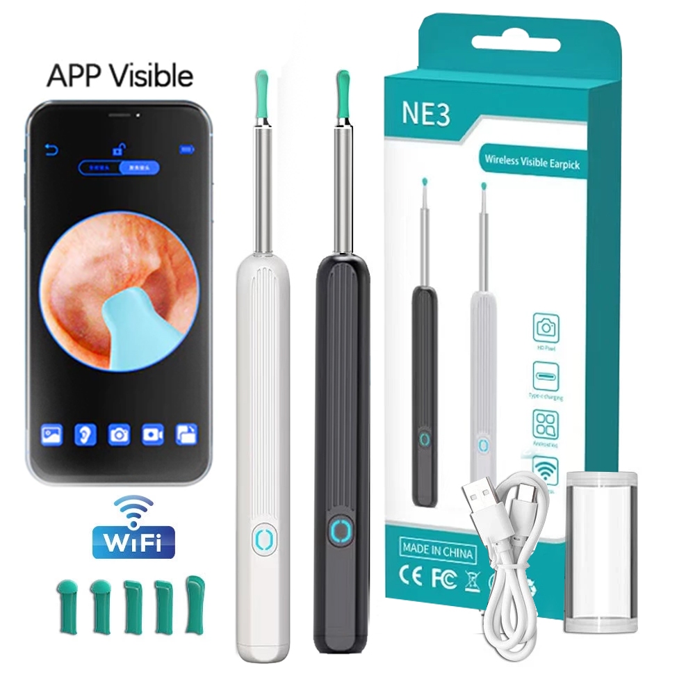 Wireless Wi-Fi Visual Ear Cleaner With HD Endoscope Camera Soft Ear ...