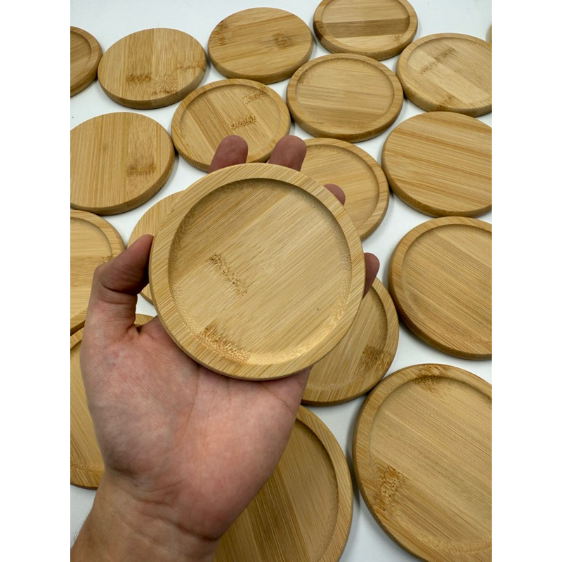 Round Bamboo Coaster - PLAIN NO ENGRAVE | Shopee Philippines