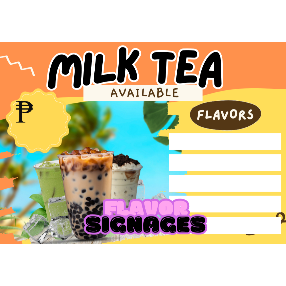 Milktea Flavors Signage - Fruit Tea - Halo Halo Drinks Meryenda For ...