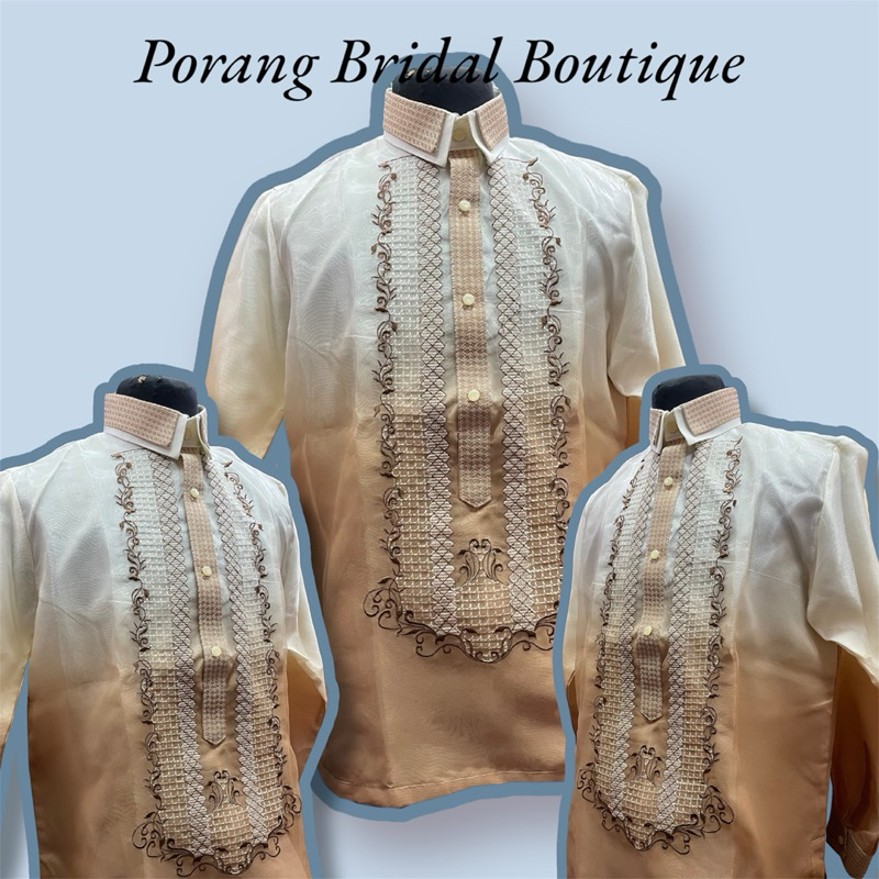 Sports Double Collar Mono Barong Only Mocha, Mono Barong, Sports Collar ...