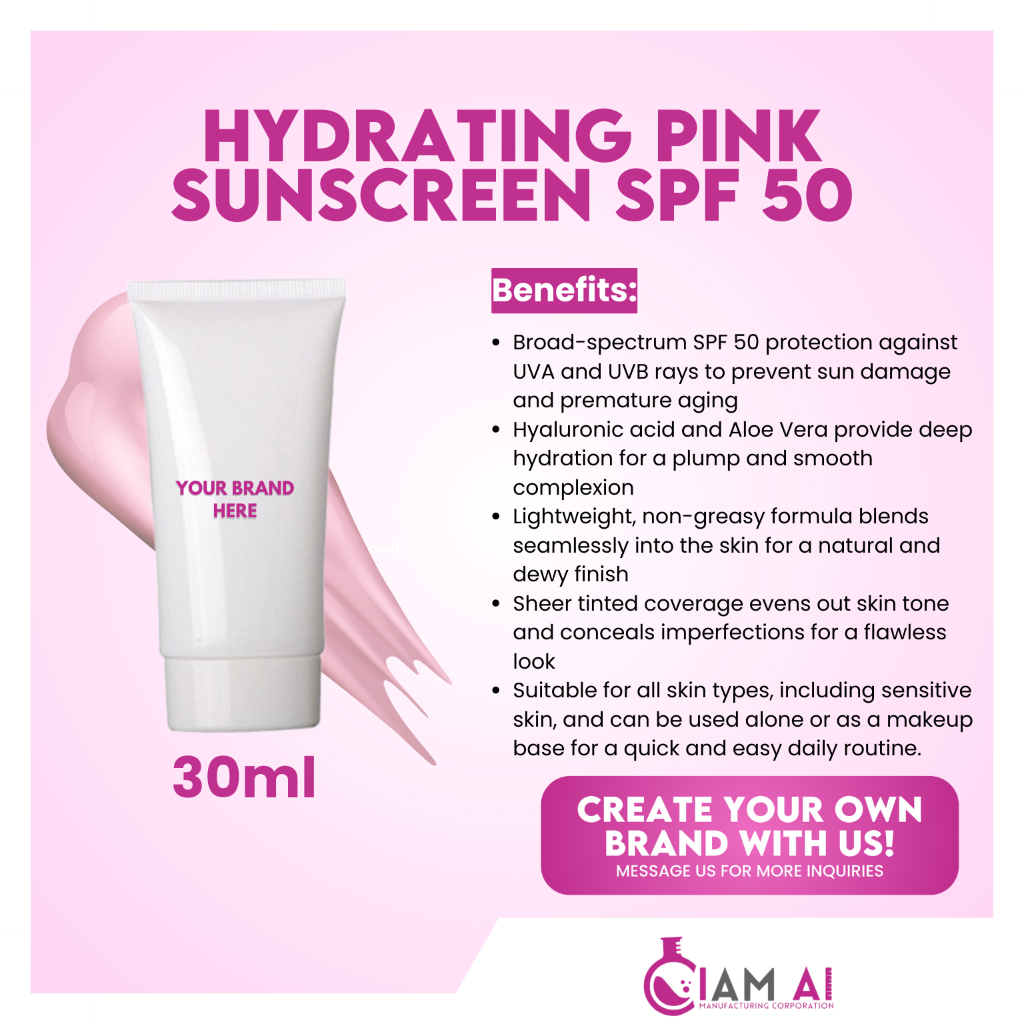 Hydrating Pink Sunscreen SPF 50 30ml | Shopee Philippines
