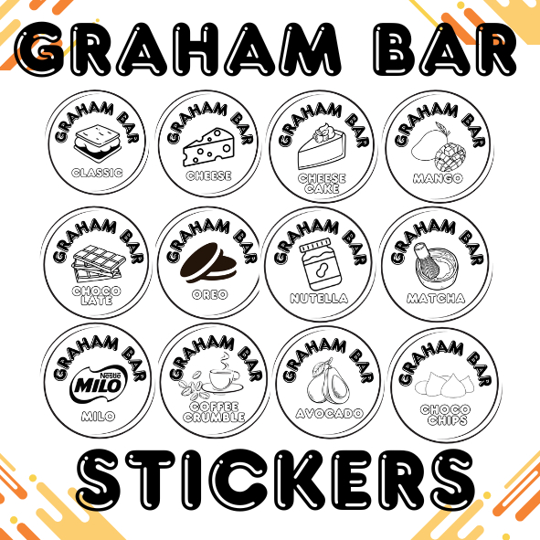 ROUND 100 / 50 PCS GRAHAM BAR STICKERS NEGOSYO BUSINESS LABEL STICKER ...