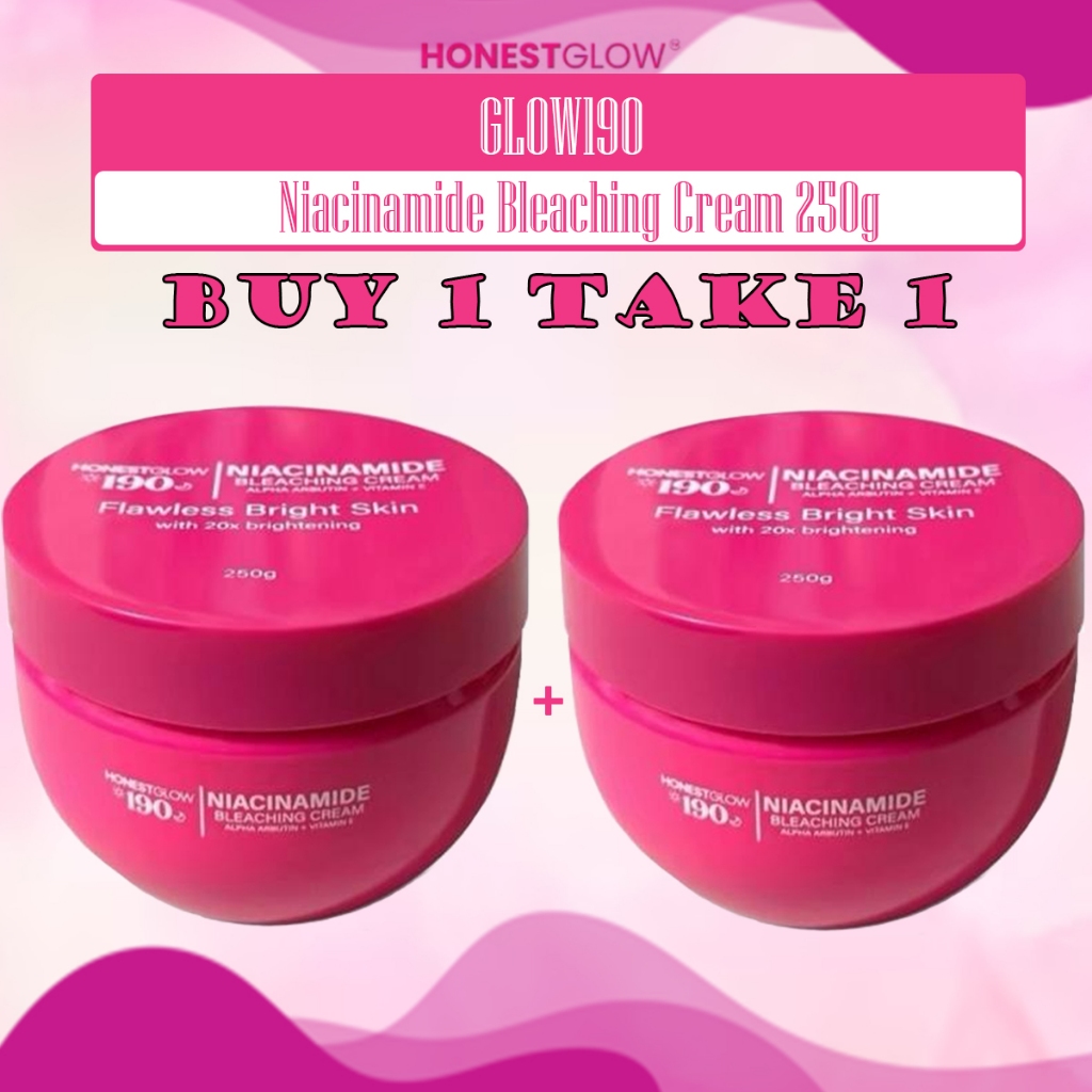 ( Buy 1 Take 1 ) HonestGlow Glow 190 Niacinamide Bleaching Cream 250g ...