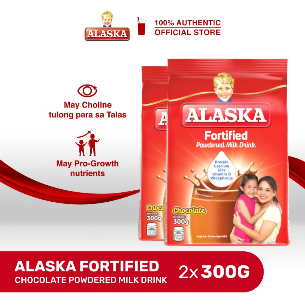 Alaska Fortified Powdered Milk Drink Choco Pouch 300g | Set of 2 ...