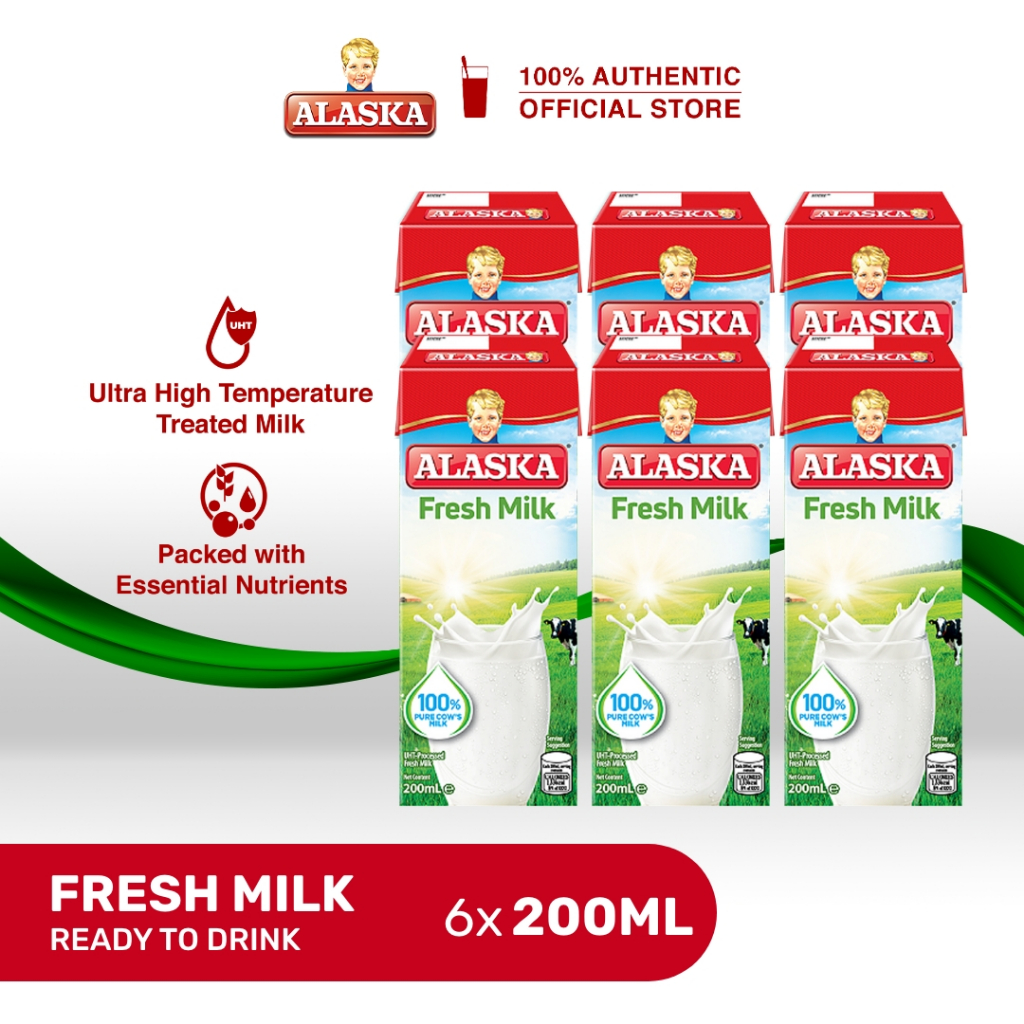 Alaska Fresh Milk 200ml | Set of 6 | Shopee Philippines