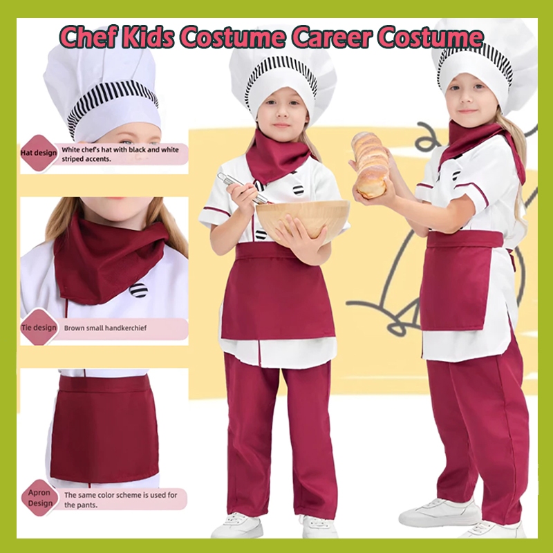 Kids Chef Costume Children Career Day Chef Professional Work Clothes ...