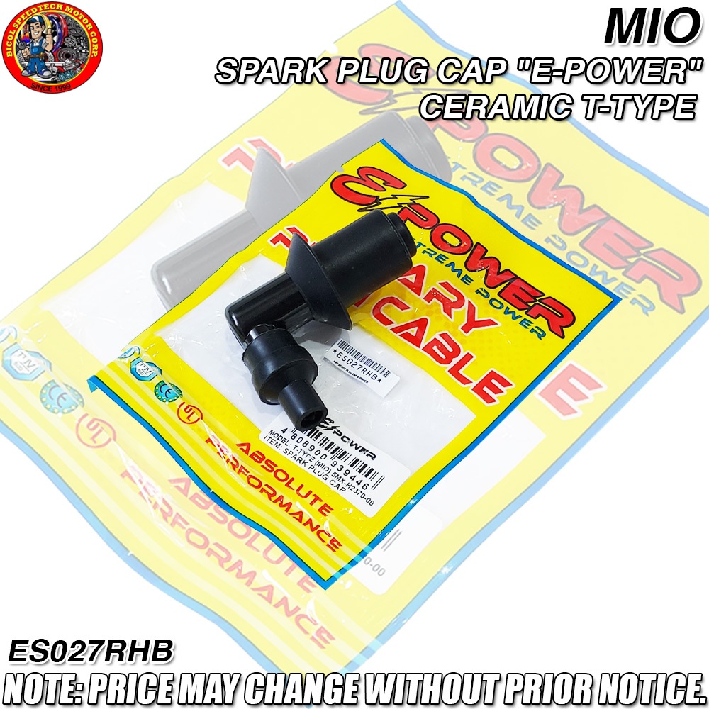 MIO SPARK PLUG CAP "E-POWER" CERAMIC T-TYPE (ES027RHB) | Shopee Philippines