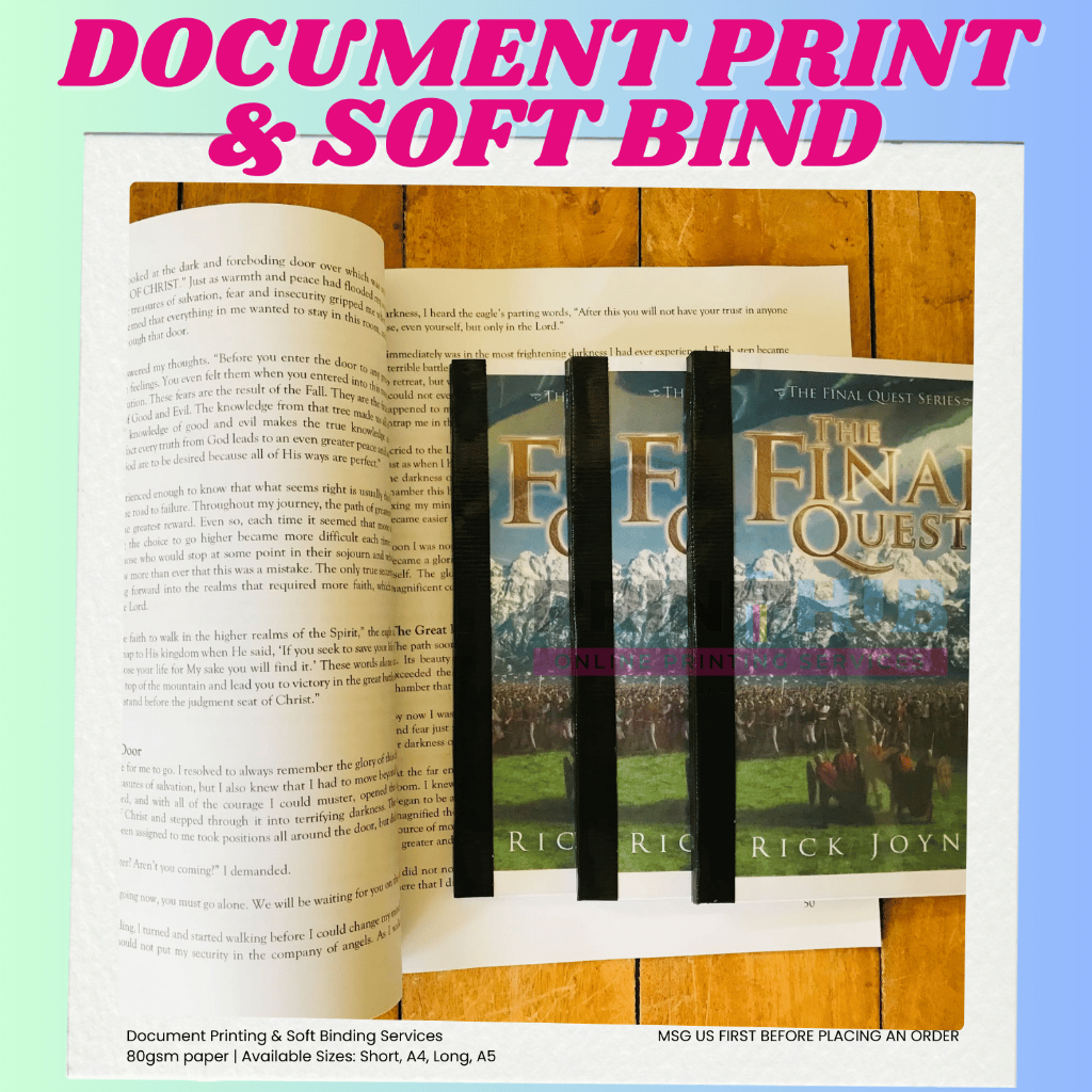 Soft Bind | Book Binding Services Only | Print Not Yet Included | Shopee Philippines