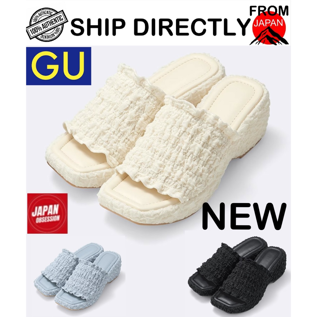 GU Shirred platform mules/ship from japan | Shopee Philippines