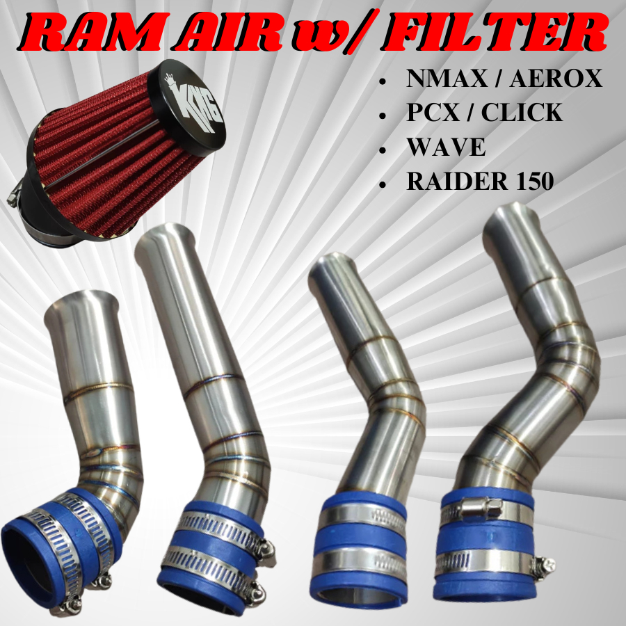 King Drag Stainless Ram Air Wave 125 Long Xrm Sniper Fi-Carb Aerox Click V1-V2-V3 PCX 150-160 ...