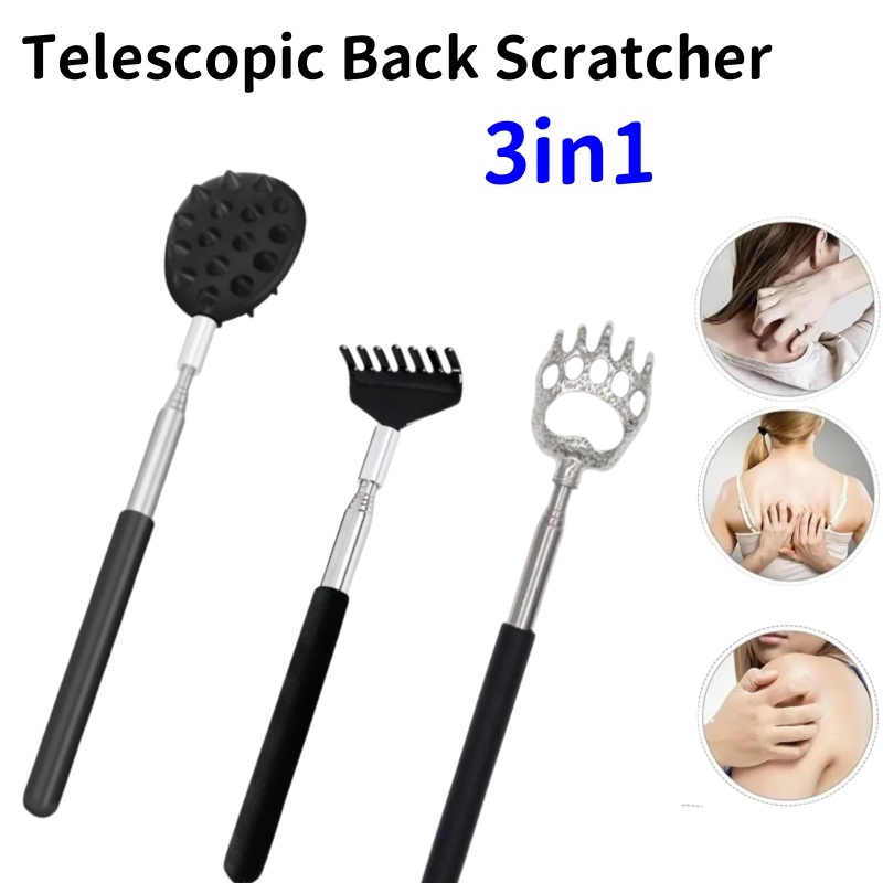 3in1 Telescoping Back Scratcher/with Detachable Scratching Head ...