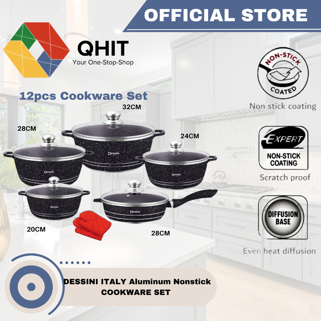 Original Royal DESSINI ITALY by QHIT 12PCS COOKWARE SET WITH FREEBIE ...