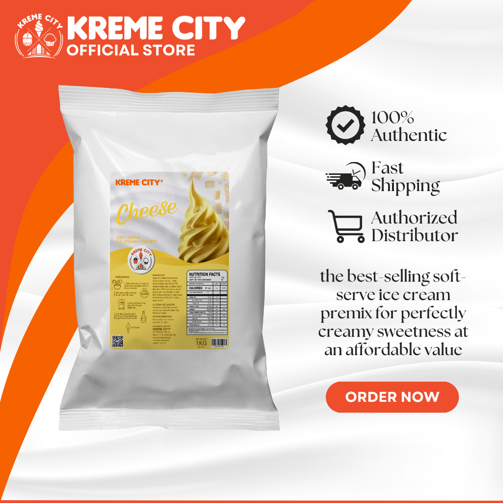 Kreme City Cheese Soft Serve Ice Cream Powder Premix 1kg | Shopee ...