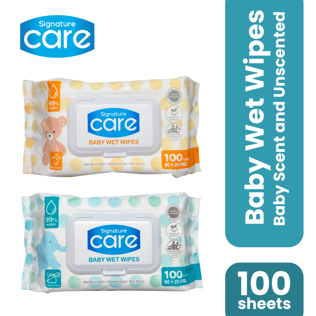 Signature Care Baby Wet Wipes (100 Sheets) | Shopee Philippines