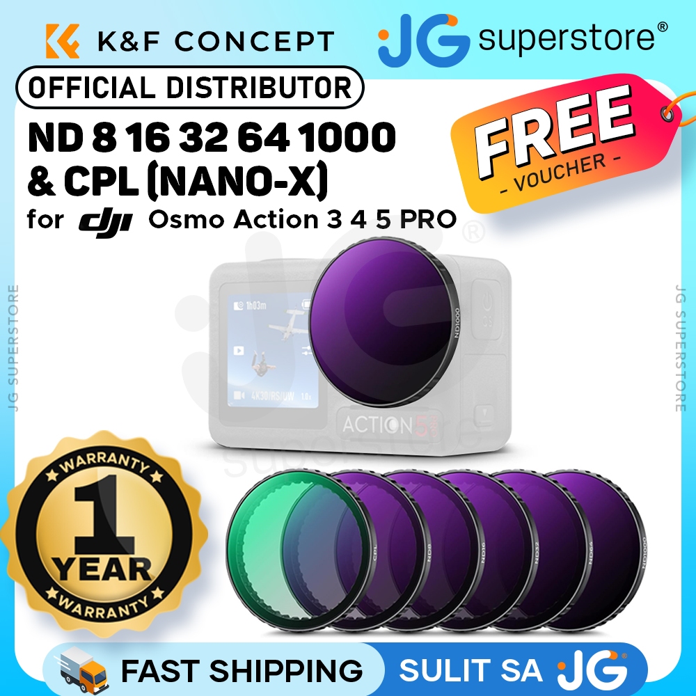 K&F Concept Nano-X Series Lens Filter for DJI Osmo Action 3 4 5 PRO ND8 16 32 64 256 1000 + CPL ...