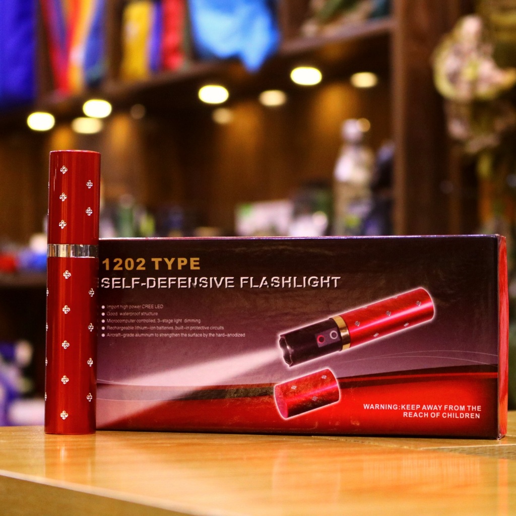 LED Type 1202 SELF-DEFENSIVE Flashlight Import High Power LED 3-Stage Light Dimming Flashlight ...