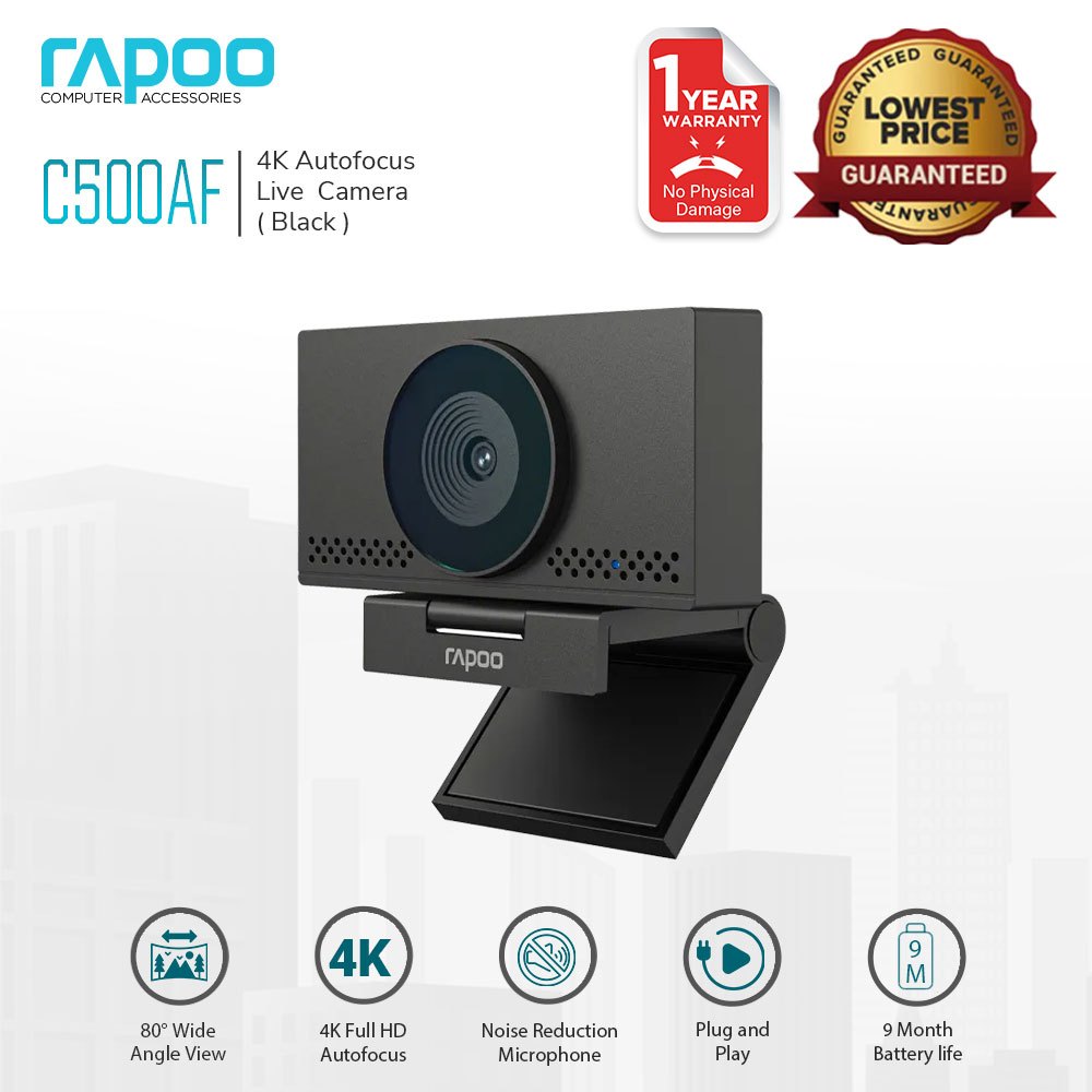 Rapoo C500AF Camera 4K Auto Focus Live Broadcast Web Cam with ...