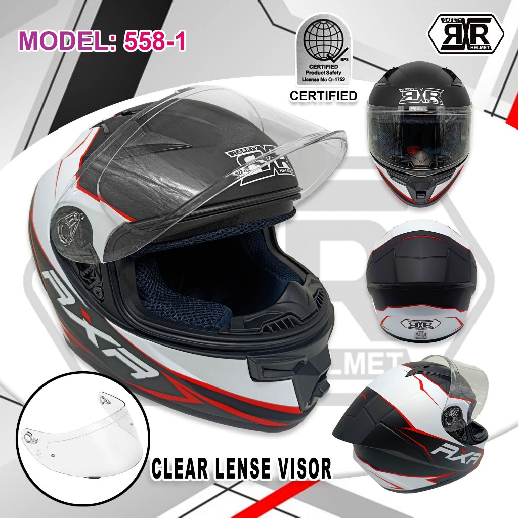 RXR Motorcycle Clear Visor Full Face Helmet Motor Closed Motor Riding ...