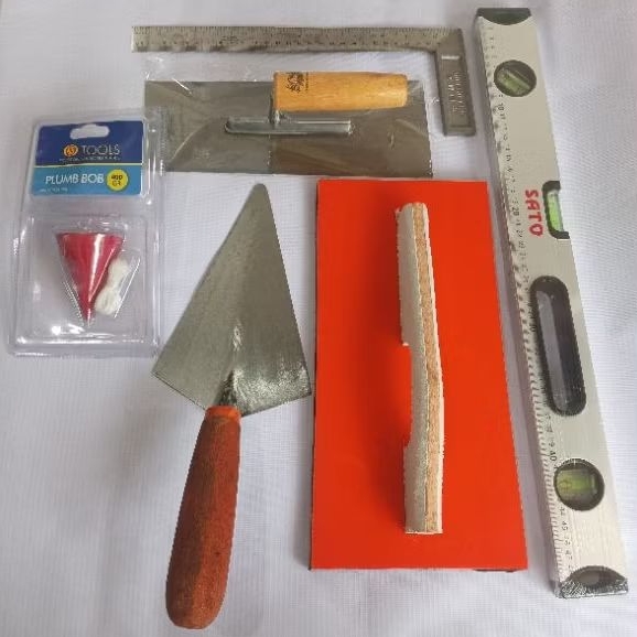 6IN1 SET RODELA RUBBER/RODELA BAKAL/TROWEL CEMENT/LEVEL BAR MAGNETIC ...
