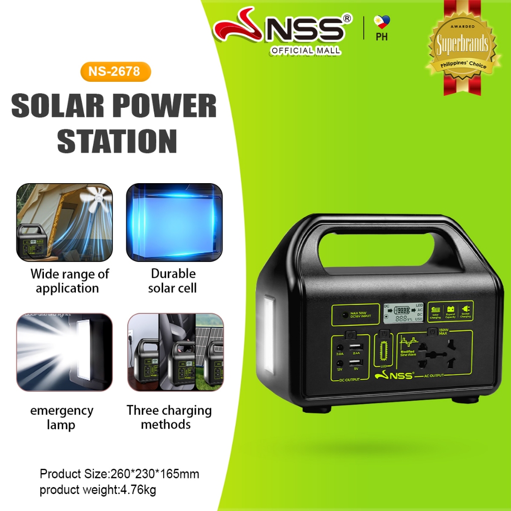 NSS Solar Power Station 220V 150W Portable Outdoor Mobile Solar ...