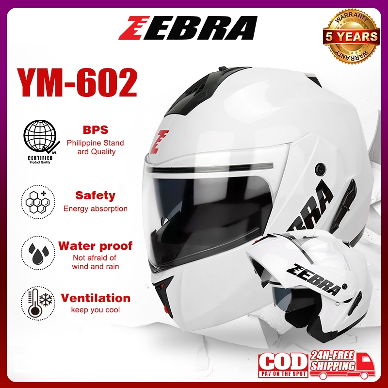 ZEBRA YM-602 Plain Motorcycle Helmets Open Face Modular Motor Helmet ...