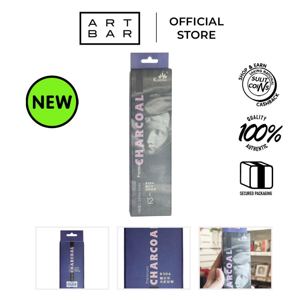Kuelox Charcoal Pencil 8304 Extra Dark (Extra Soft) Single - Art Bar ...