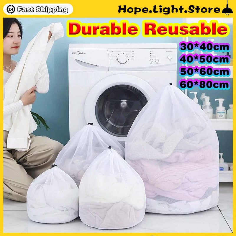 4Size Large Washing Net Bags, Fine Mesh Laundry Bag With Lockable ...