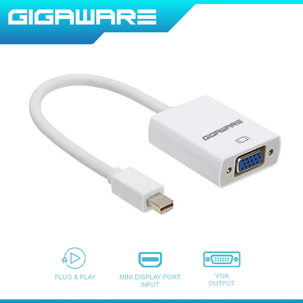 Gigaware Mini DisplayPort DP To VGA (White) | Shopee Philippines