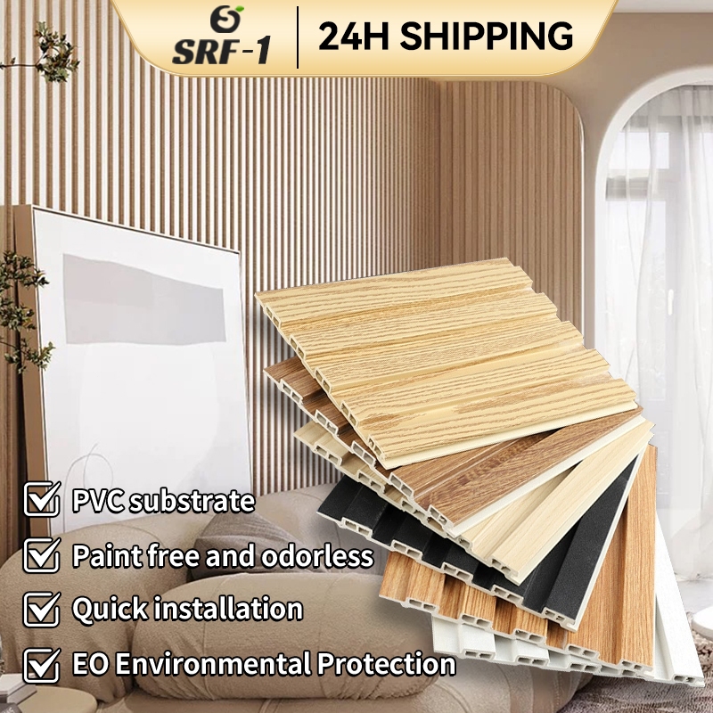 15pc Fluted Wall Panel Stickers Waterproof Grille Design Ecological ...