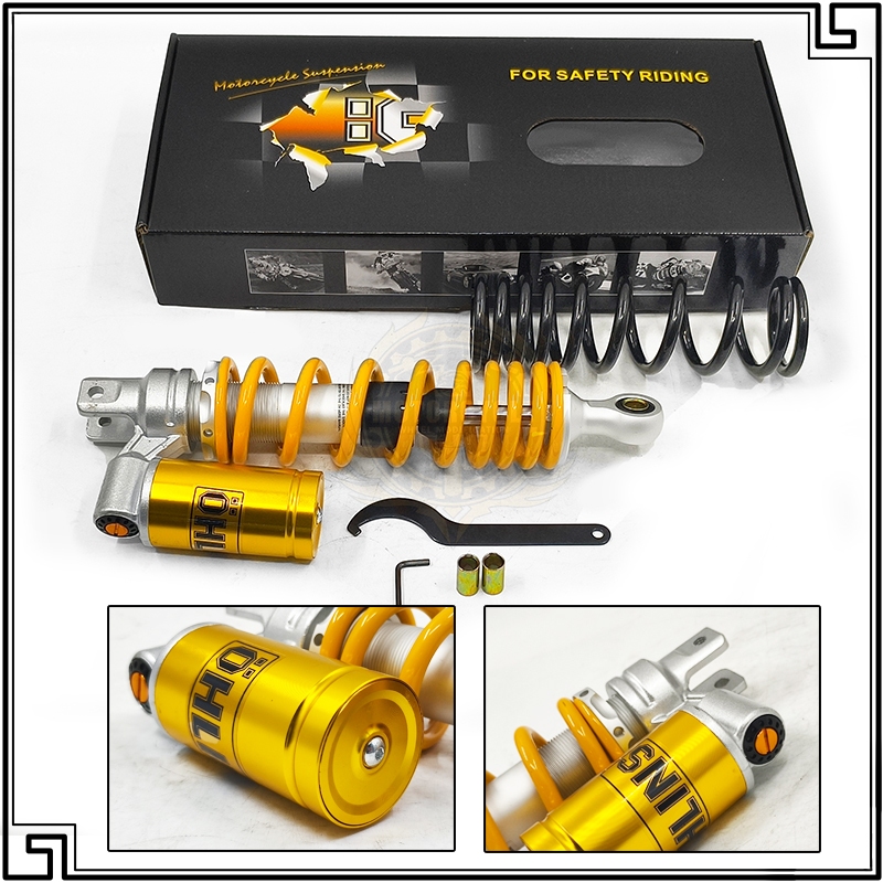 Shock Rear Shock Gas 300mm Shock Mio/Beat/Click Aadjustable with Bolts ...