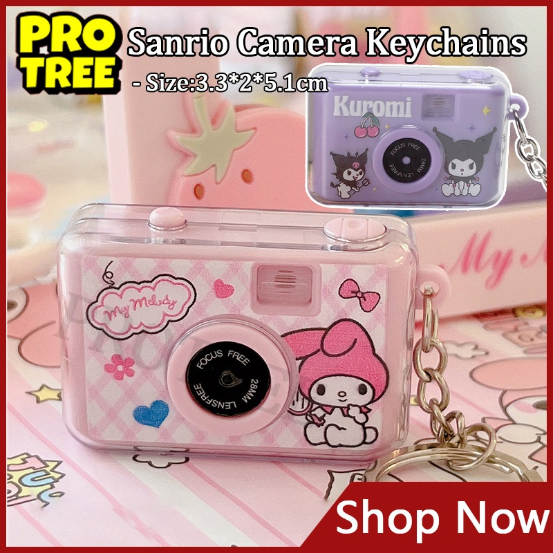 Cute Kuromi Cinnamoroll Luminous Camera Pendant Keychains Sanrio ...