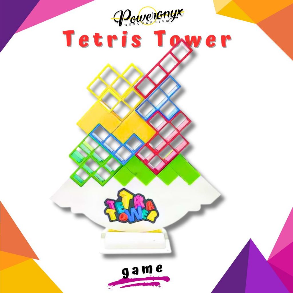 Tetris Tower Game Tetris Balance Toy Stacking Building Block for Kids ...