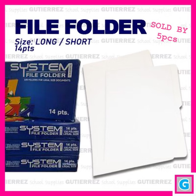 5pcs White Folder 14pts Long Short | Shopee Philippines