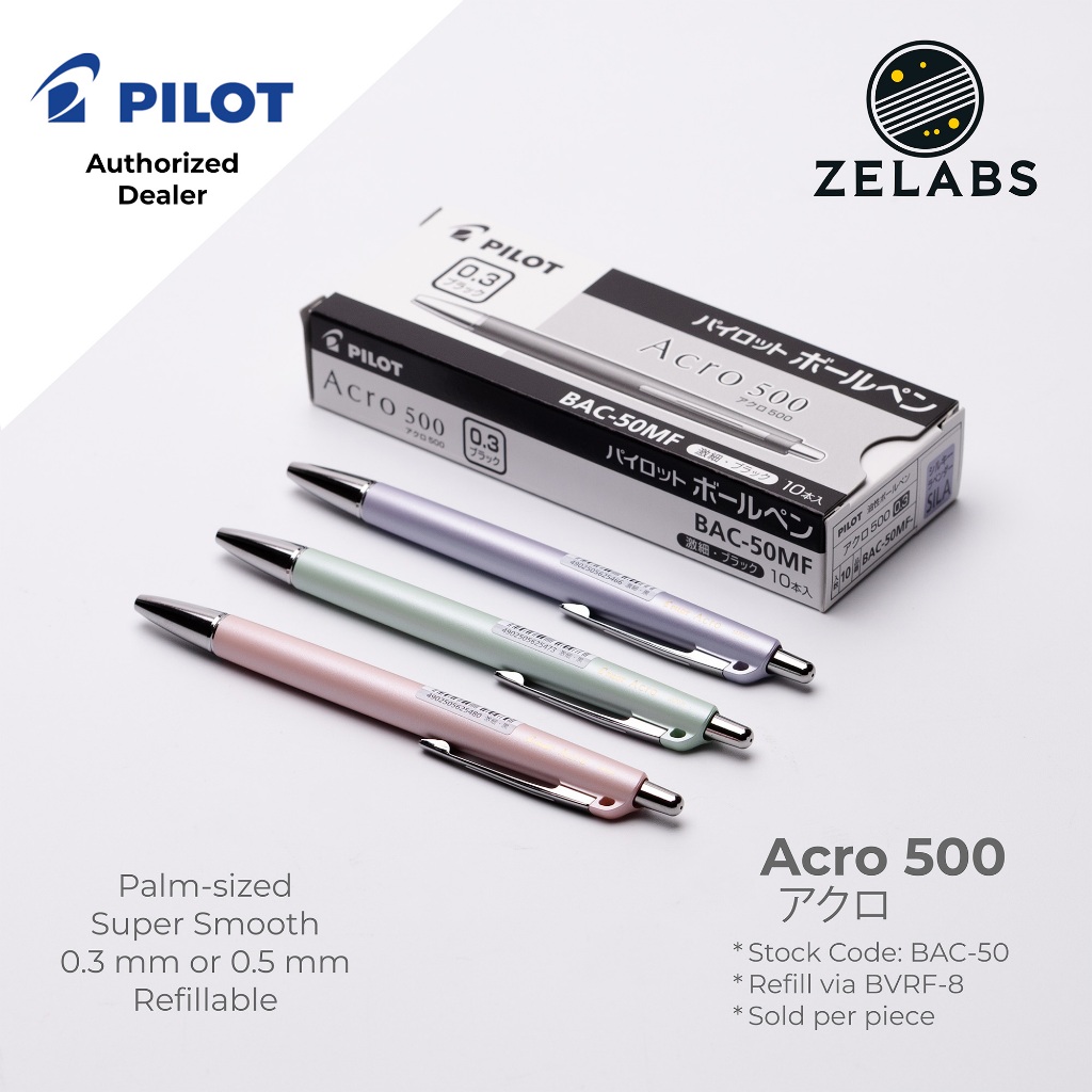 Pilot Acro 500 Micro Fine Ballpoint Pen (Palm-sized) - BAC-50MF - 0.3mm ...