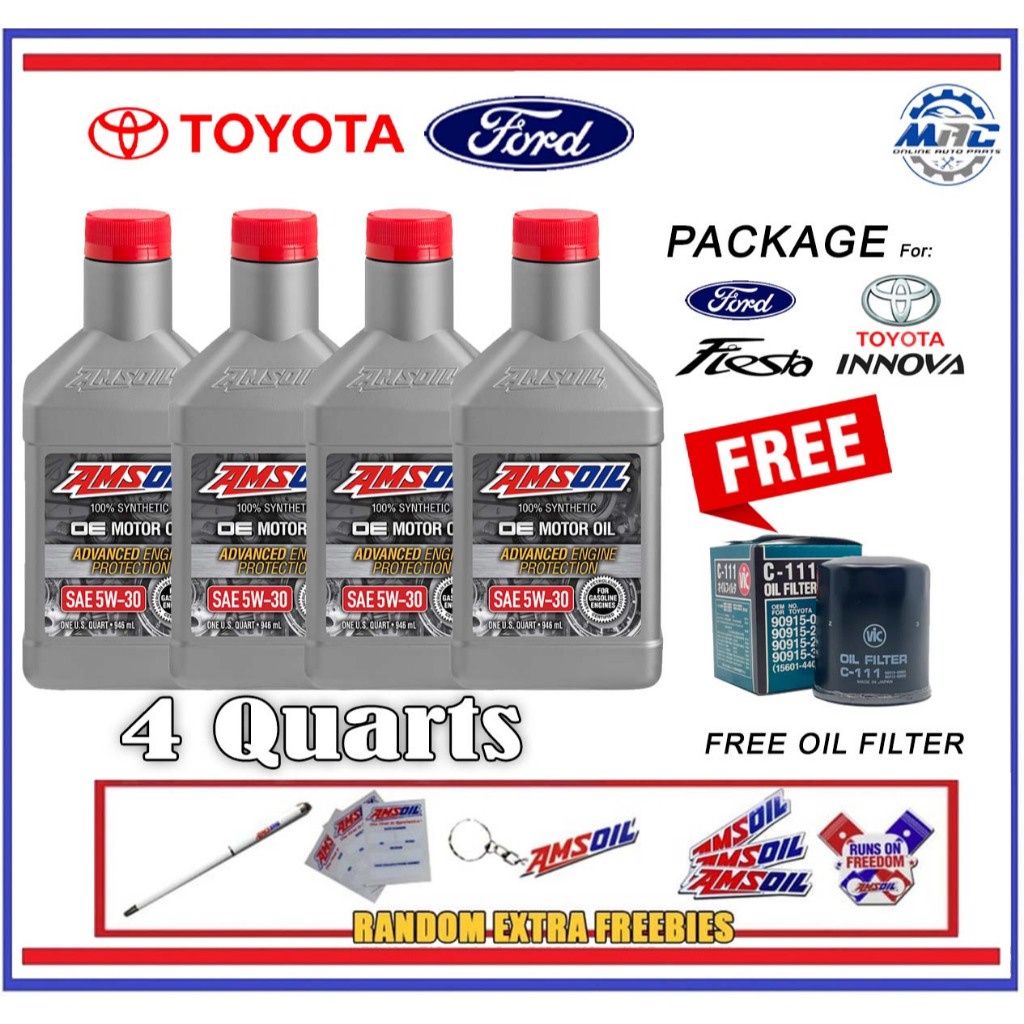 AMSOIL OE Motor Oil 5W30 Fully Synthetic oil 4 Quarts FORD FIESTA ...