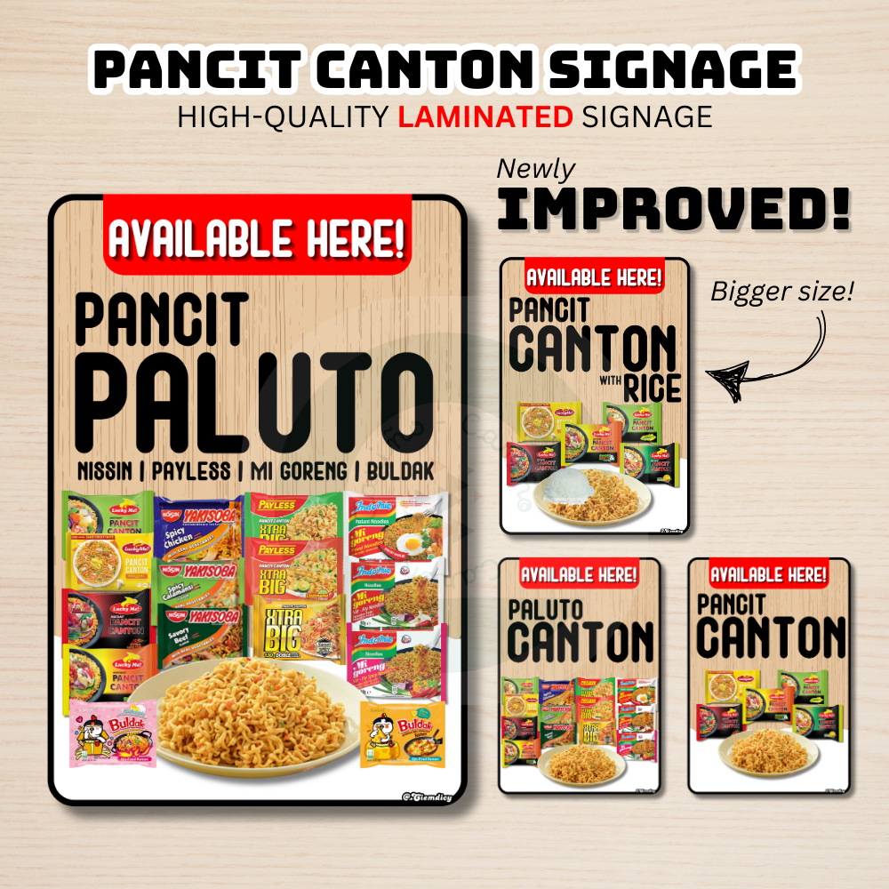 Laminated - Pancit Canton Signage l Pansit Signage | Shopee Philippines