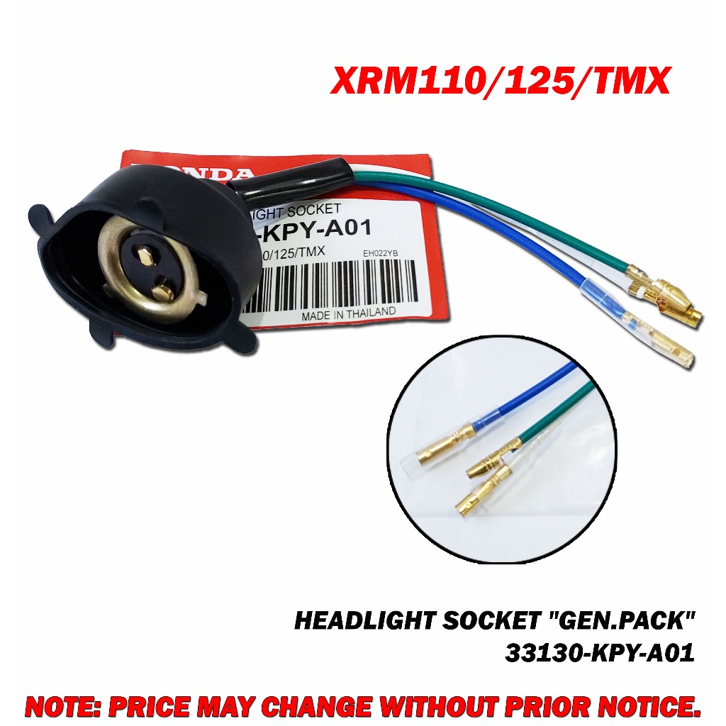 XRM110/125/TMX HEADLIGHT SOCKET "GEN.PACK" 33130-KPY-A01 (EH022YB ...