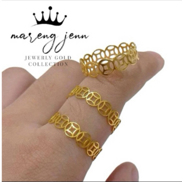 gold18k Lucky coin ring minimalist (marengjenn) | Shopee Philippines