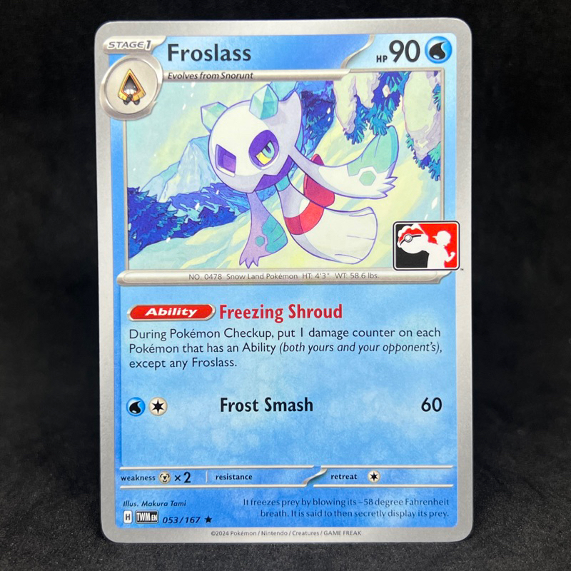 Pokemon TCG Froslass Stamped Non-Holo 053/167 2025 Play Prize Pack ...