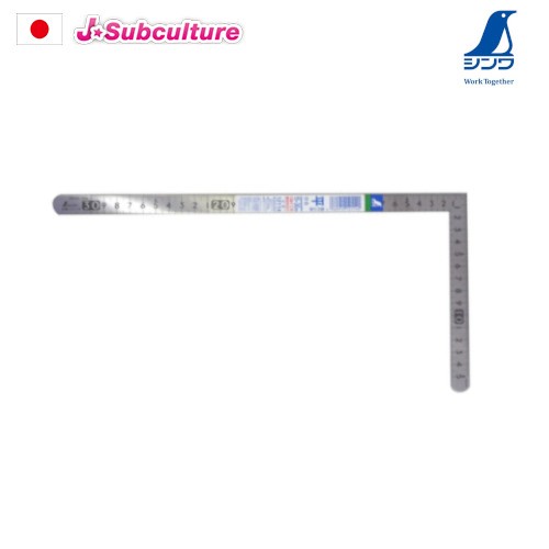 Shinwa Sokutei Curved Scale Small Flat Stainless Steel Back Square Rulers 30×15cm 12114 [Direct ...